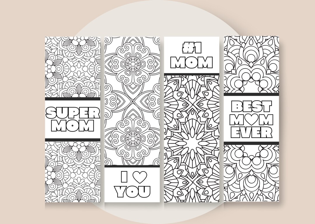 Printable Coloring Bookmarks for Mother's Day, DIY Mother's Day Gift ...