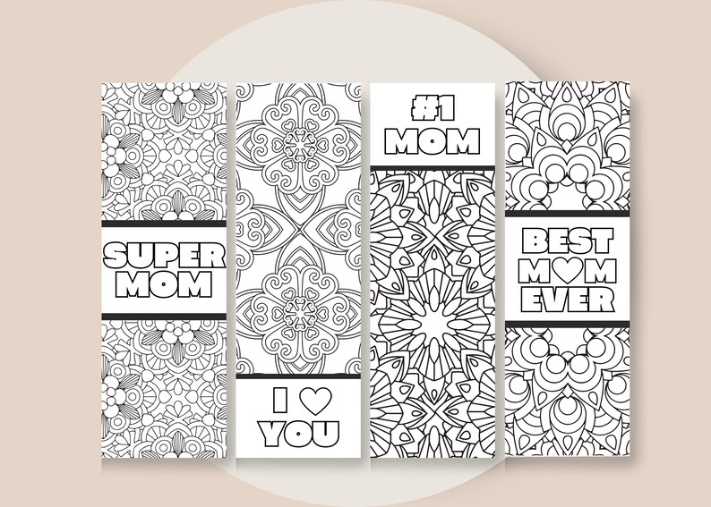 Printable Coloring Bookmarks for Mother's Day, DIY Mother's Day Gift ...