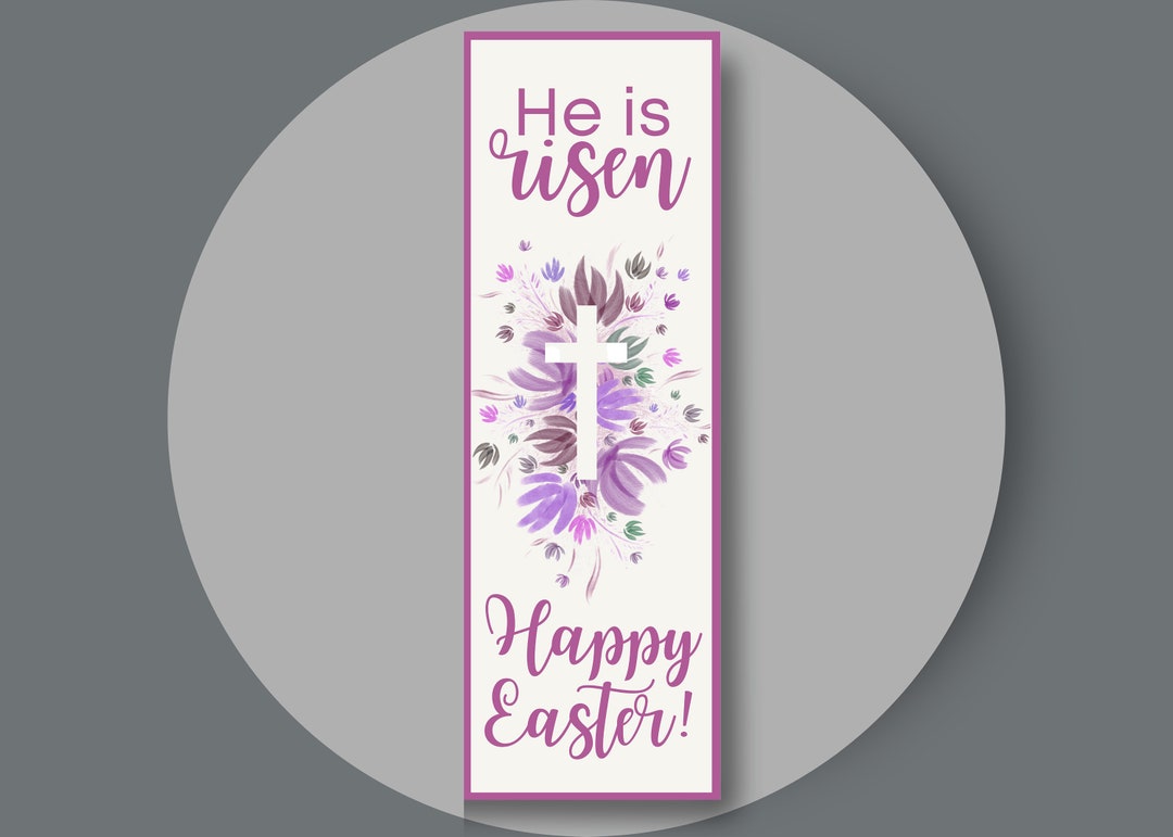 Printable Easter Bookmarks, He is Risen Easter Gift, Religious Easter ...