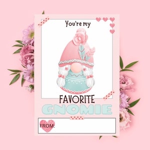 Printable Gnome Themed Valentine's Day Cards | Set of Eight Cards ...