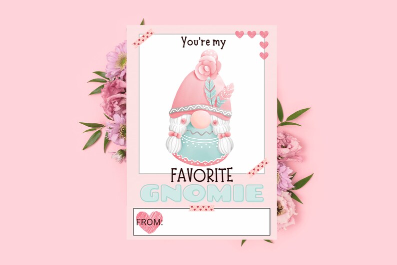 Printable Gnome Themed Valentine's Day Cards | Set of Eight Cards ...