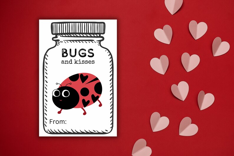 Printable Bug Valentine's Day Cards Kids Valentines Valentine Cards for ...
