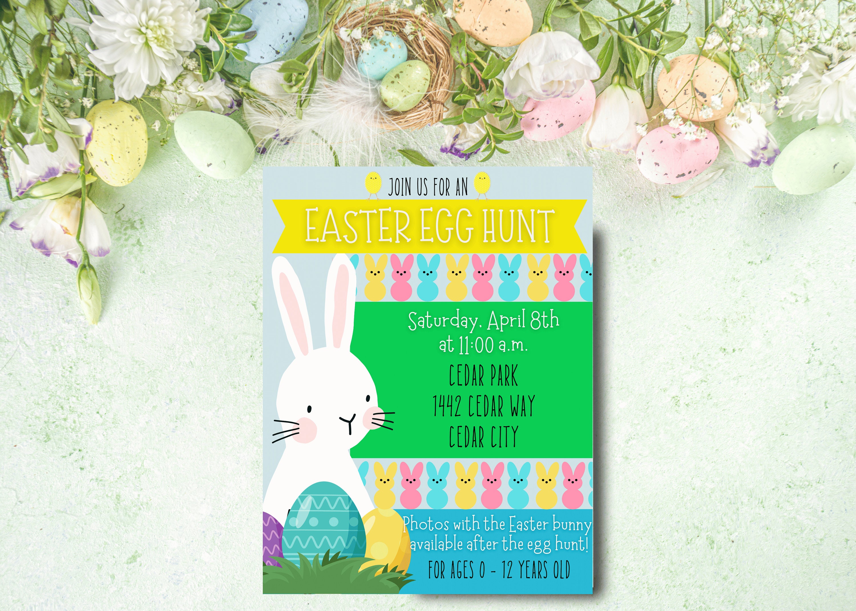 Editable Easter Egg Hunt Flyer, Canva Flyer Template for Easter ...