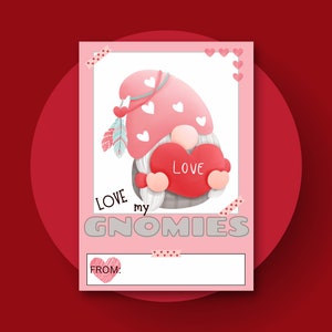 Printable Gnome Themed Valentine's Day Cards | Set of Eight Cards ...