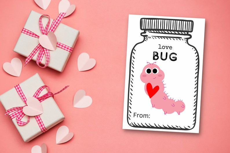 Printable Bug Valentine's Day Cards | Kids Valentines | Valentine Cards ...