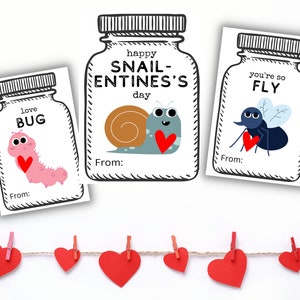 Printable Bug Valentine's Day Cards | Kids Valentines | Valentine Cards ...