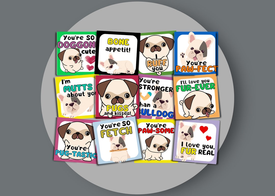 Printable Lunchbox Notes for Children, Dog Themed Lunch Box Notes for ...