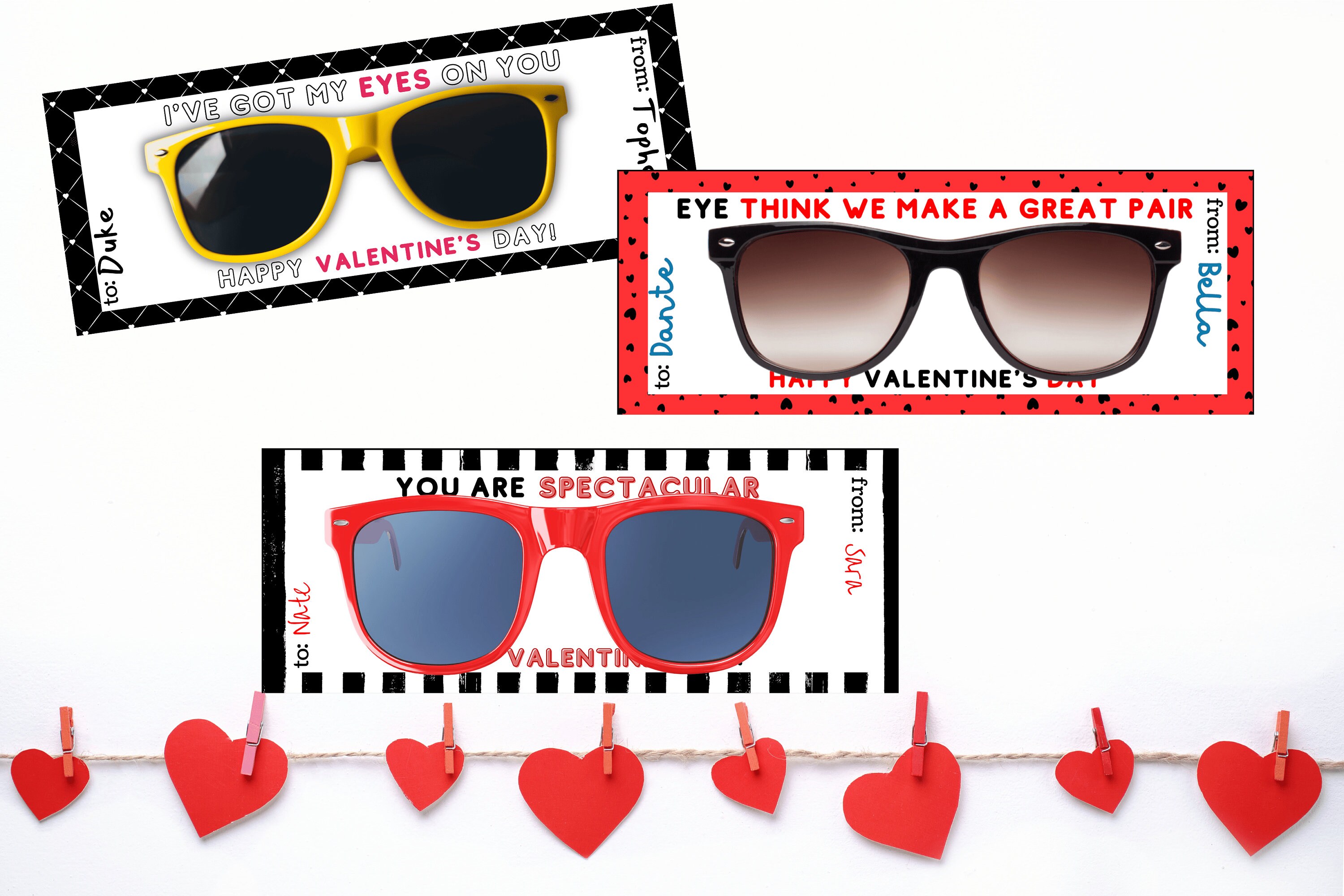 Printable Glasses Valentine Cards | Glasses Themed Valentines ...