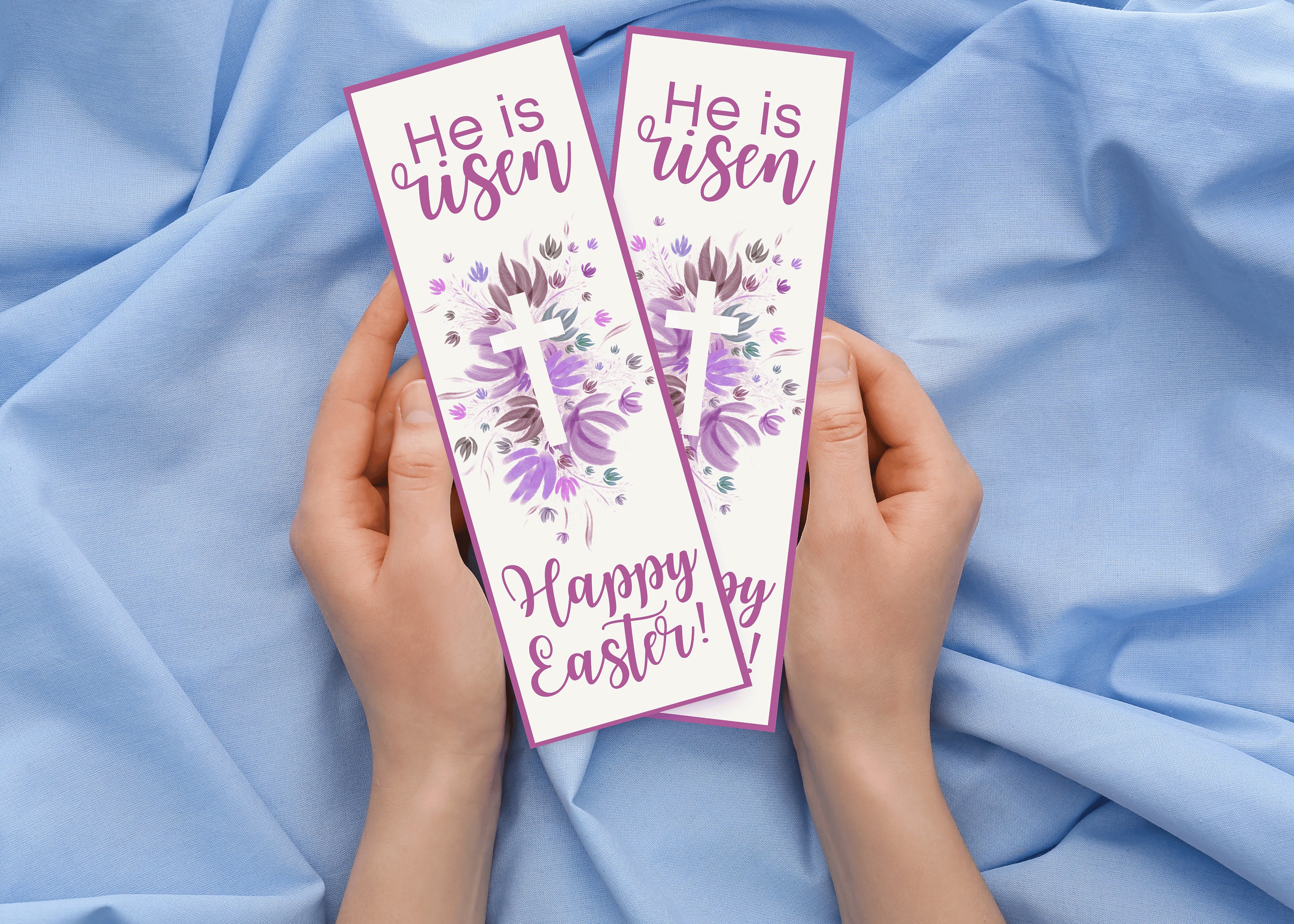 Printable Easter Bookmarks, He is Risen Easter Gift, Religious Easter ...