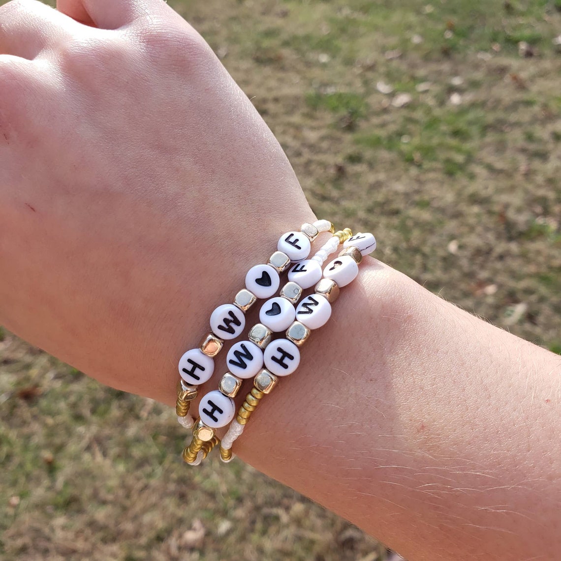 Hwlf Seed Bead Bracelet/ He Would Love First Bracelet With Heart ...