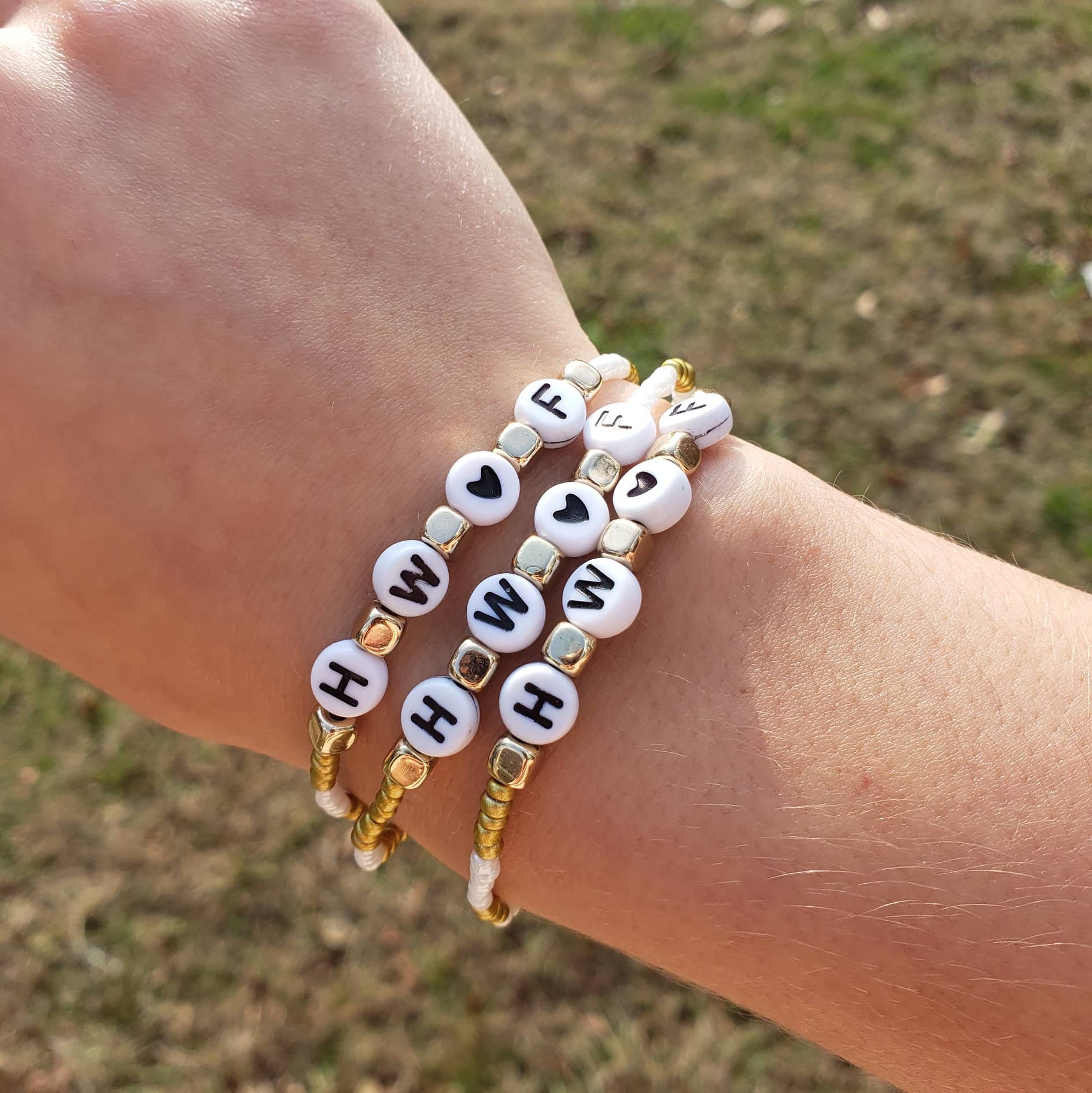 Hwlf Seed Bead Bracelet/ He Would Love First Bracelet With Heart ...