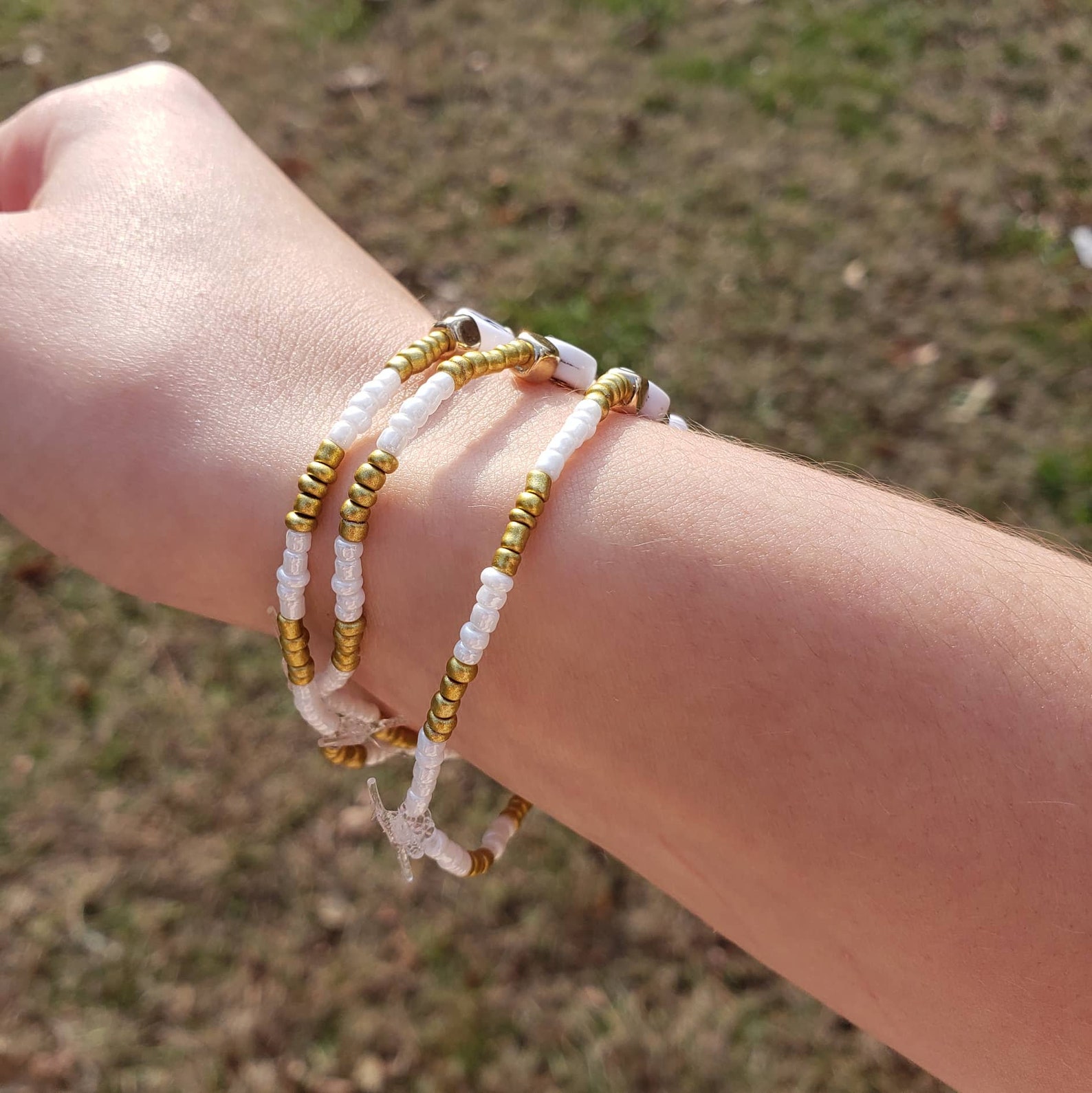 Hwlf Seed Bead Bracelet/ He Would Love First Bracelet With Heart ...