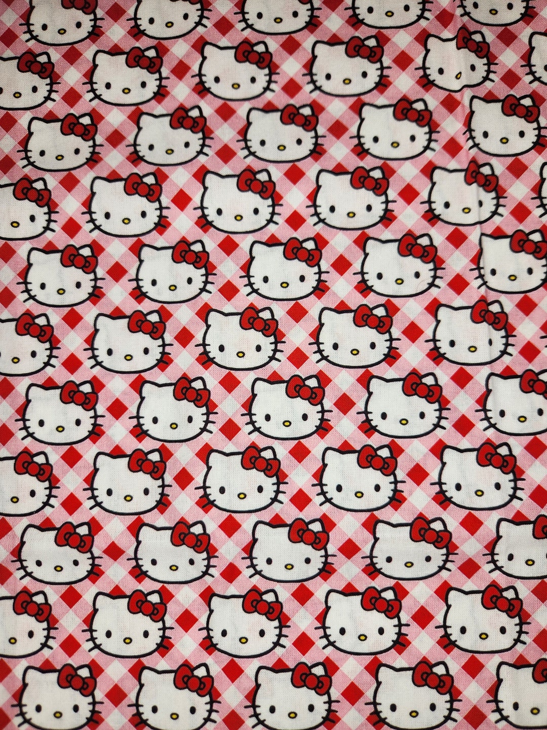Hello Kitty Plaid Fabric, Half Yard - Etsy