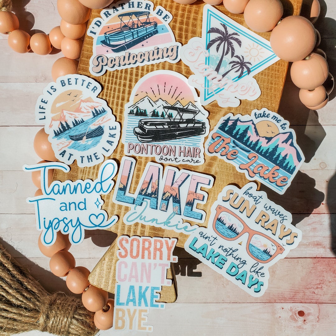 Summer Vibe Stickers, Lake Life, Lake Junkie, Tanned and Tipsy, Id ...