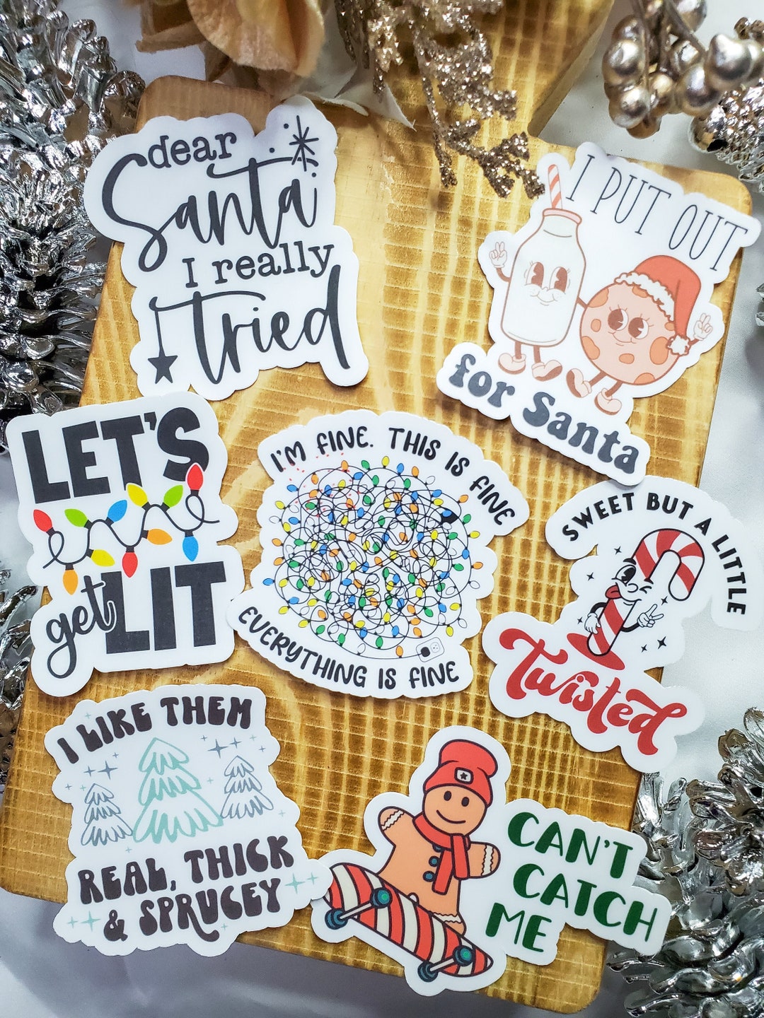 Christmas Stickers, Funny, Humorous Christmas Stickers - Etsy