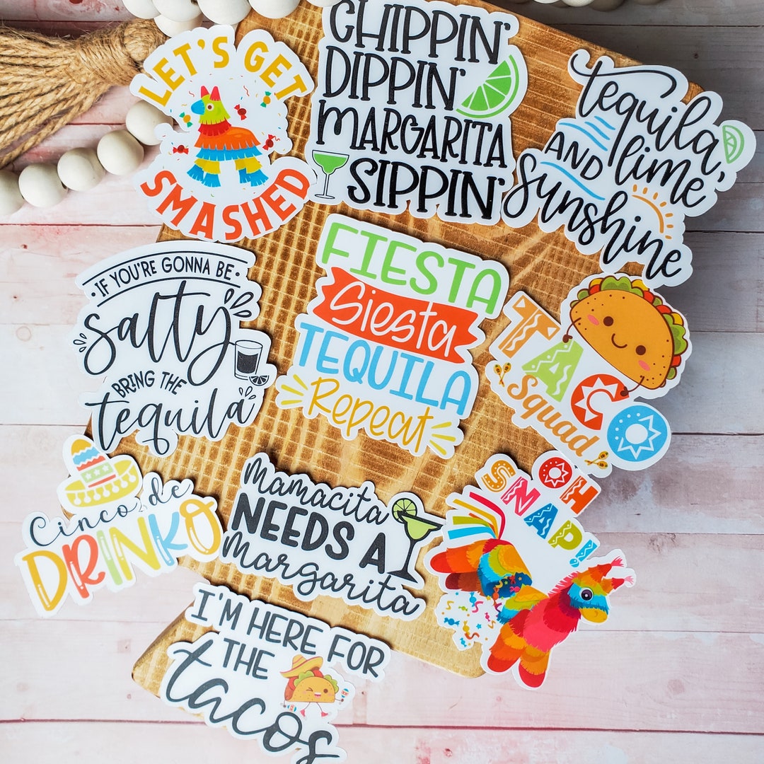 Cinco De Mayo Stickers, Mexican Fiesta, Funny Drinking Stickers ...