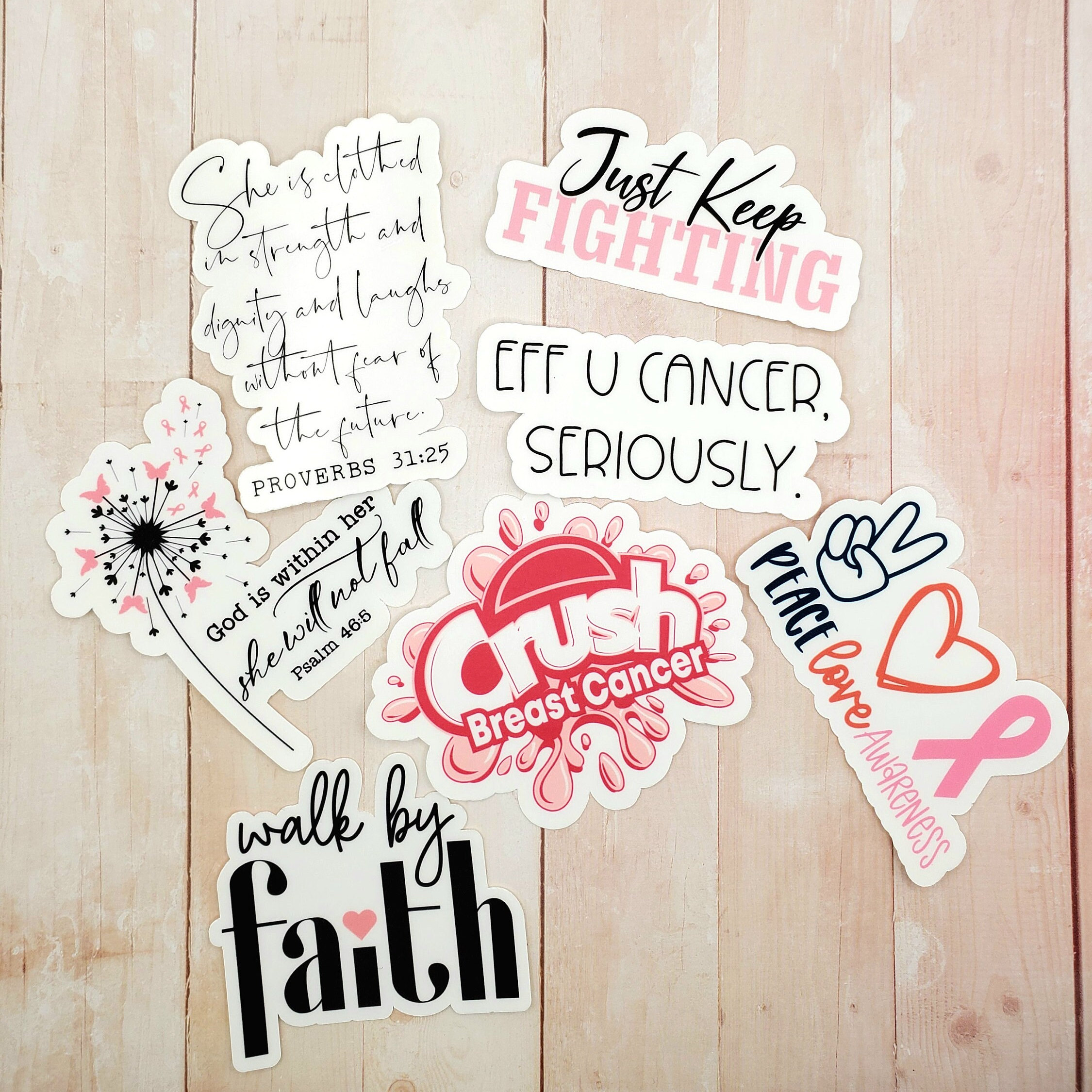 Breast Cancer Awareness Stickers Bundle Pink Ribbon Eff U - Etsy
