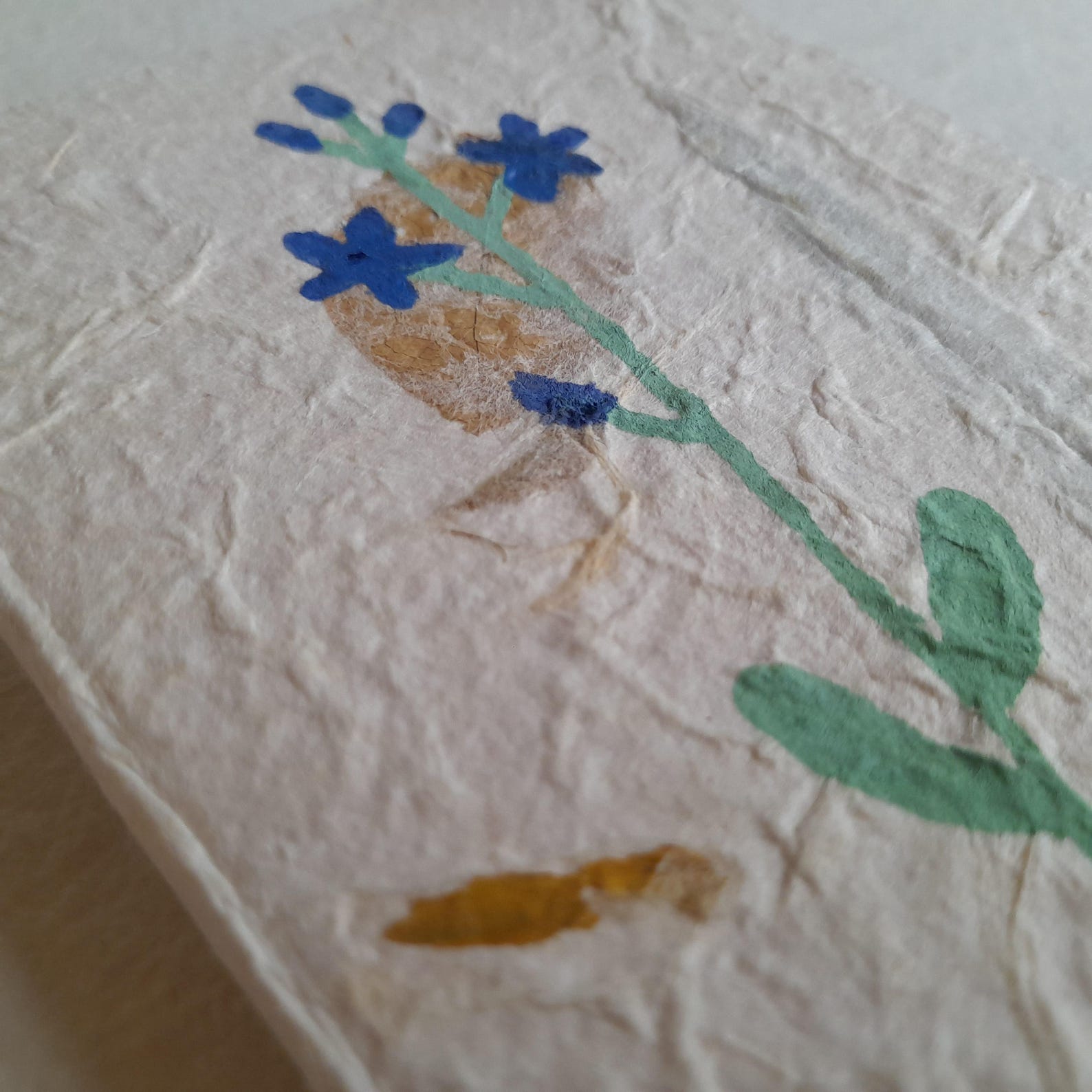 Handmade Cute Forget-me-not Flower Minimal Painted Book Notebook ...