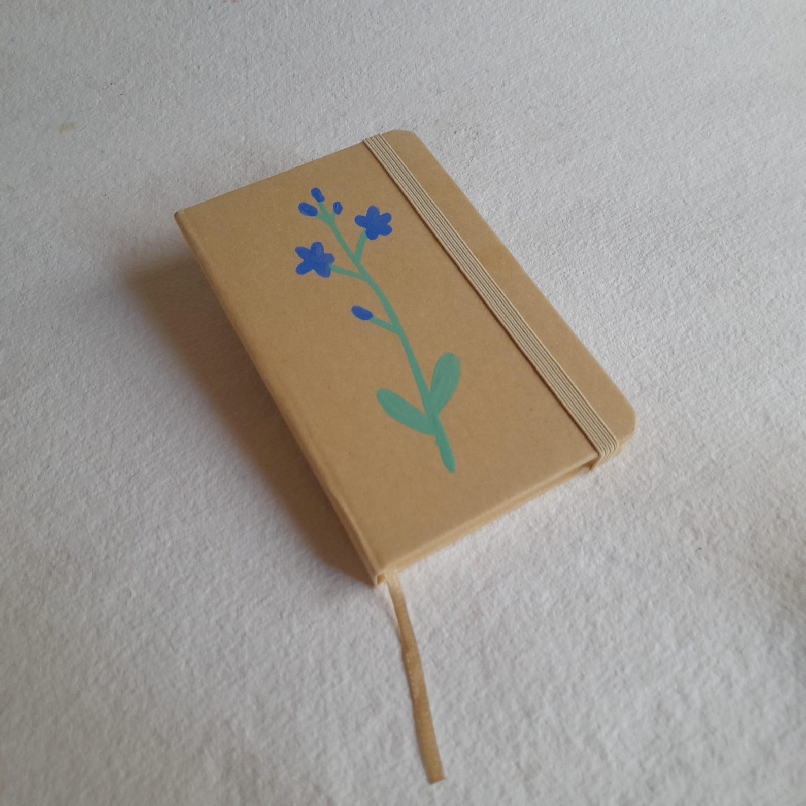 Handmade Forget-me-not Plant Flower Minimal Painted Book Notebook ...