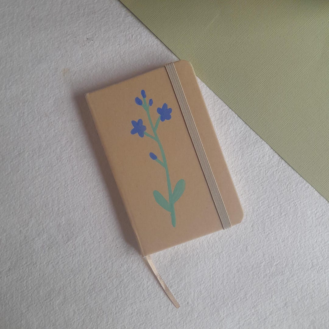 Handmade Forget-me-not Plant Flower Minimal Painted Book Notebook ...