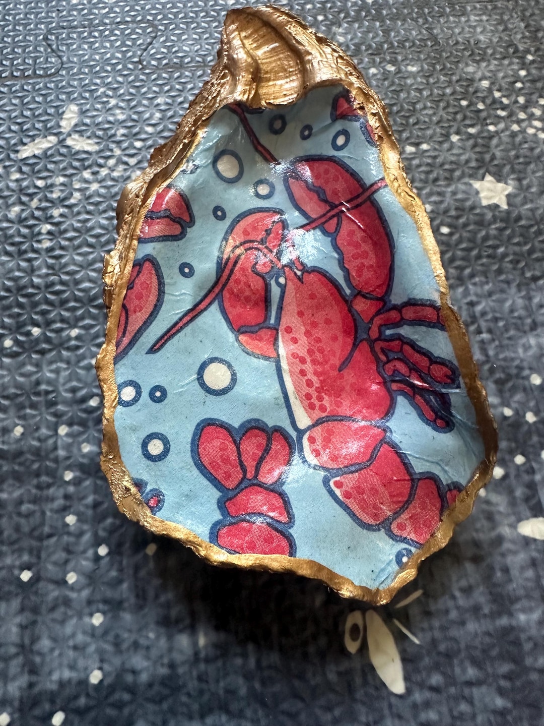 Decoupaged Lobster Oyster Shell - Etsy