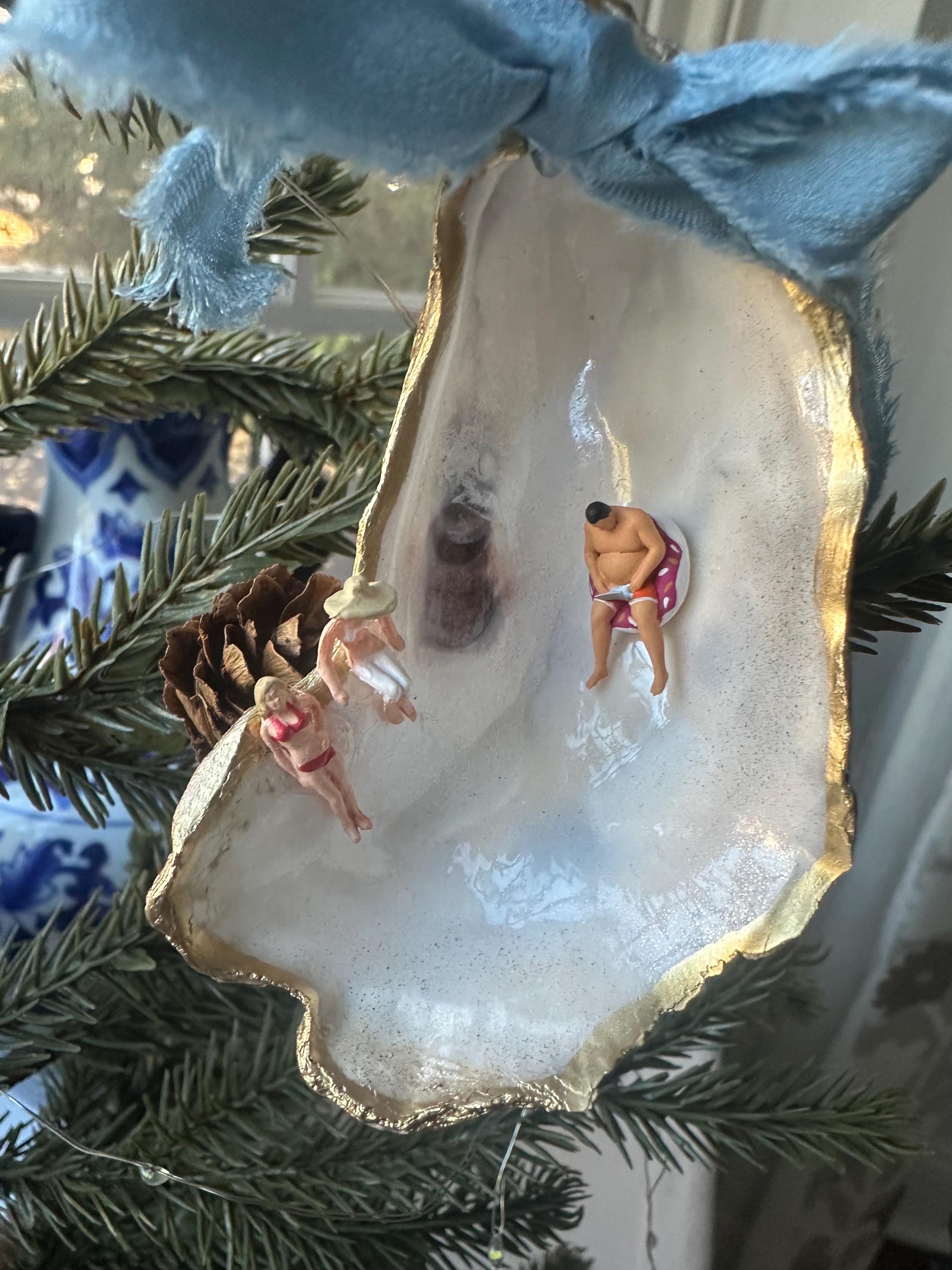 Oyster Shell Ornament With Mini Figurines - Etsy