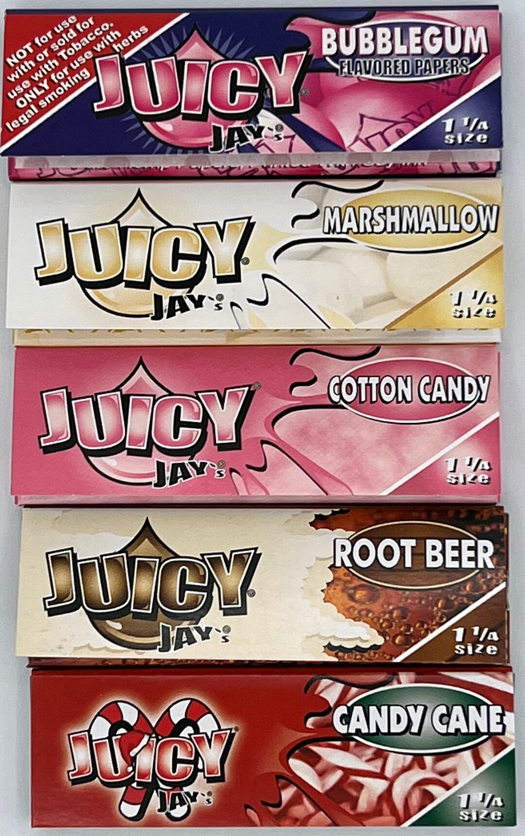 Juicy Jays 1 1/4 5 Pack Bundle With Bubble Gum, Marshmallow, Cotton ...