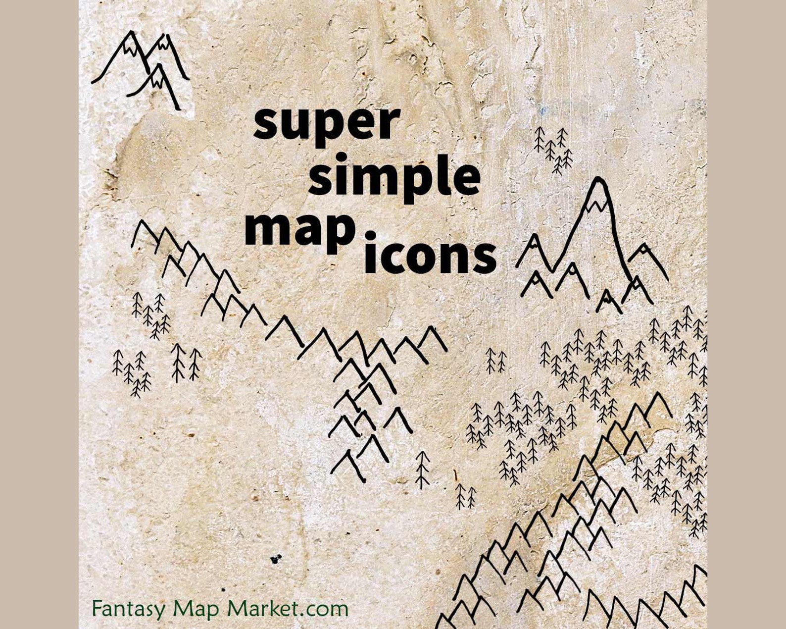Super Simple Map Icons Map Brushes Photoshop Brush File Fantasy Map ...