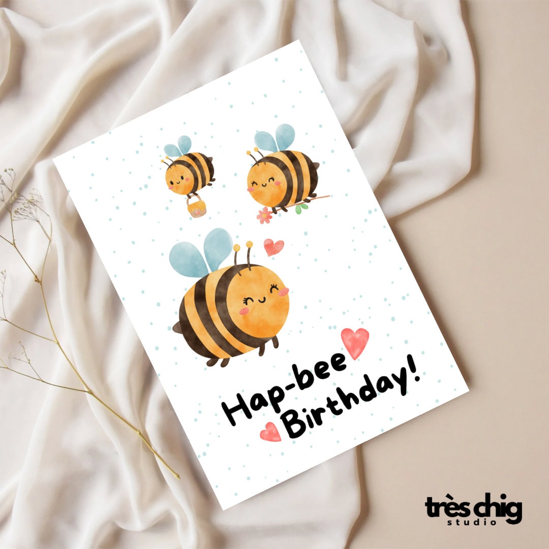 Postcard "hap-bee Birthday" by Très Chig Studio, Birthday, Happy ...