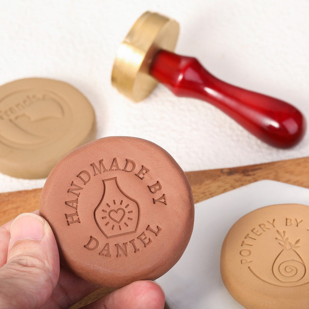 Custom Brass Pottery Stamp, Personalized Clay Signature, Gifts for ...