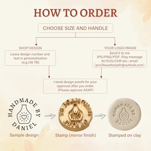 Custom Clay Stamp With Your Name, Personalized Pottery Stamp, Clay ...