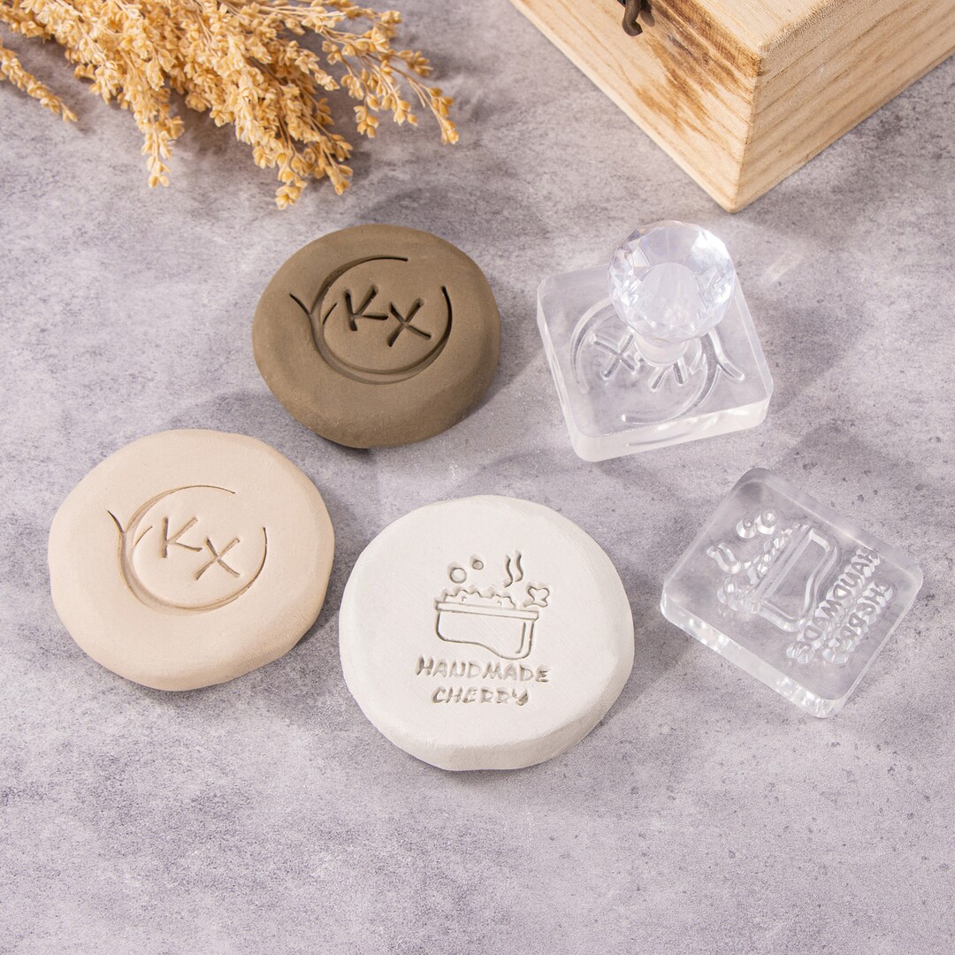 Custom Acrylic Stamp: Soap/clay/cookie Stamp-custom Pottery Stamp ...