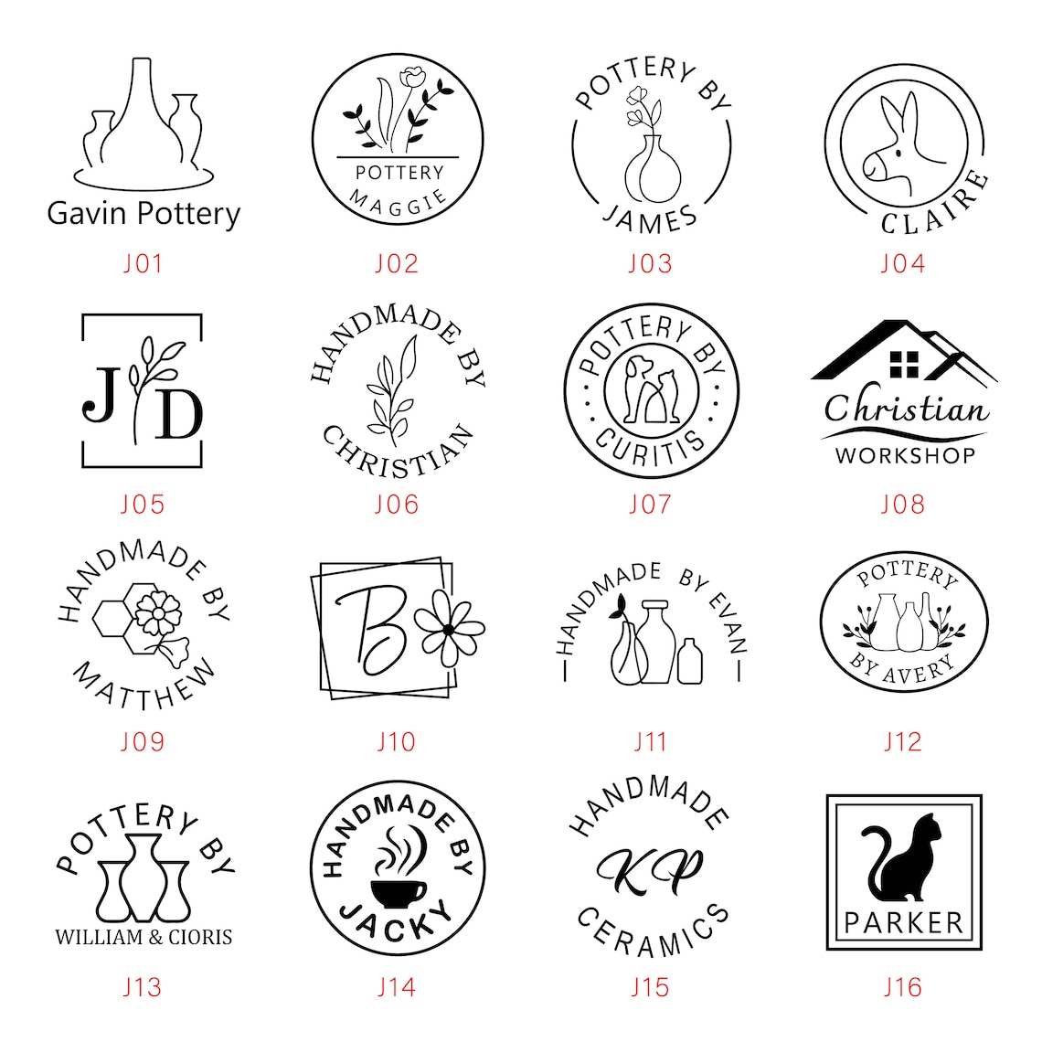 Personalized Ceramic Stamp, Custom Pottery Stamp, Pottery Signature ...
