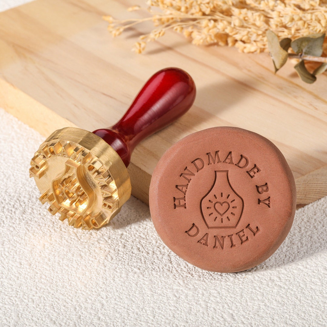 Custom Clay Stamp With Your Name, Personalized Pottery Stamp, Clay ...