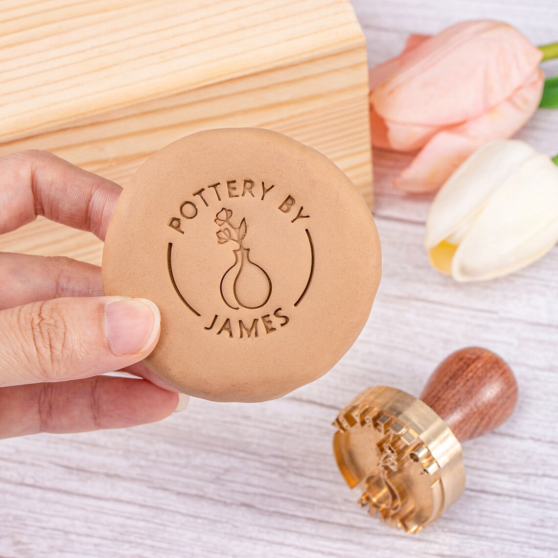 Personalized Ceramic Stamp, Custom Pottery Stamp, Pottery Signature ...