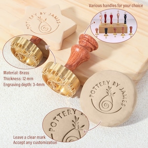 Pottery Signature Stamp, Personalized Clay Stamp, Brass Mold for Clay ...