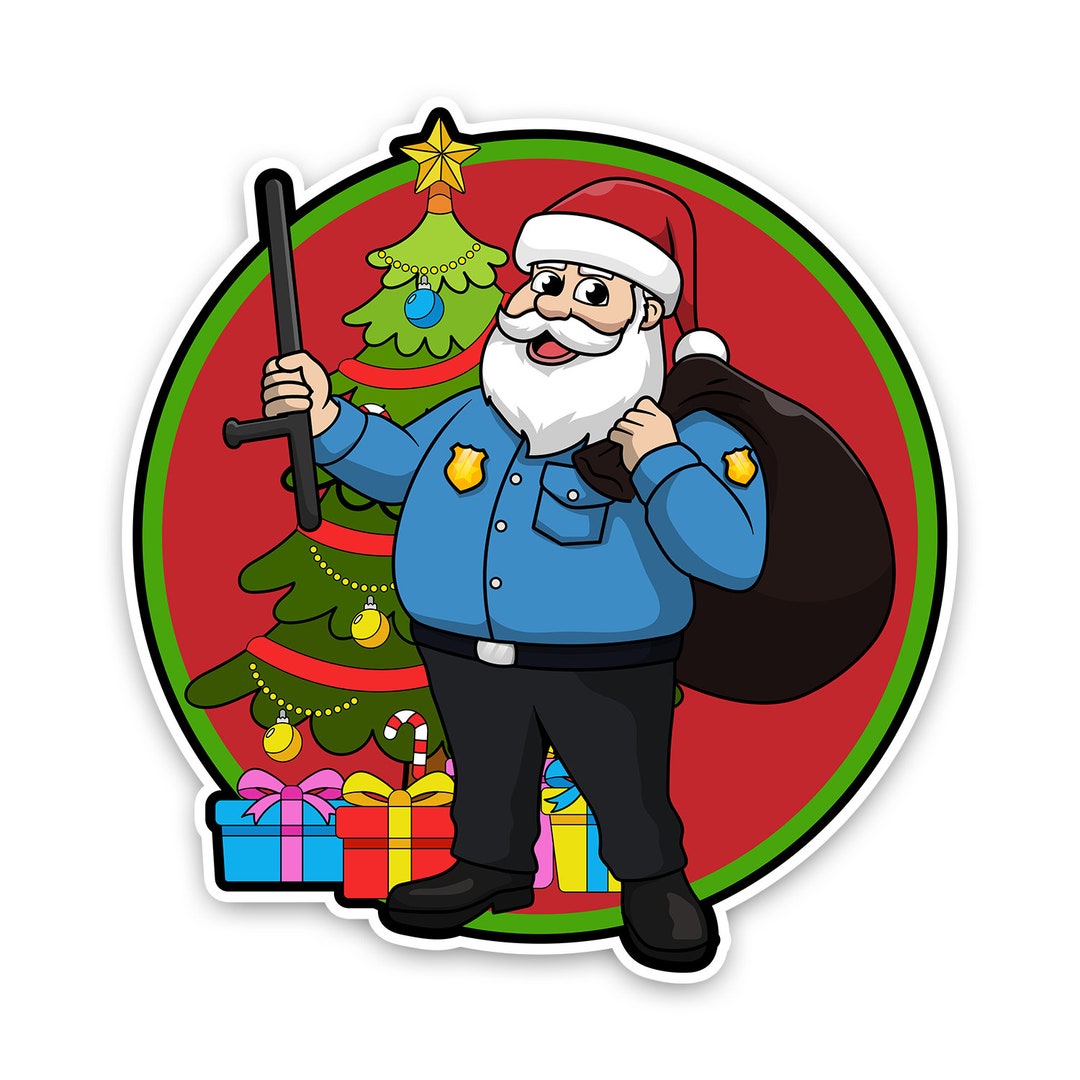 Santa Clause Police Sticker, Funny Police Sticker, Funny Law ...