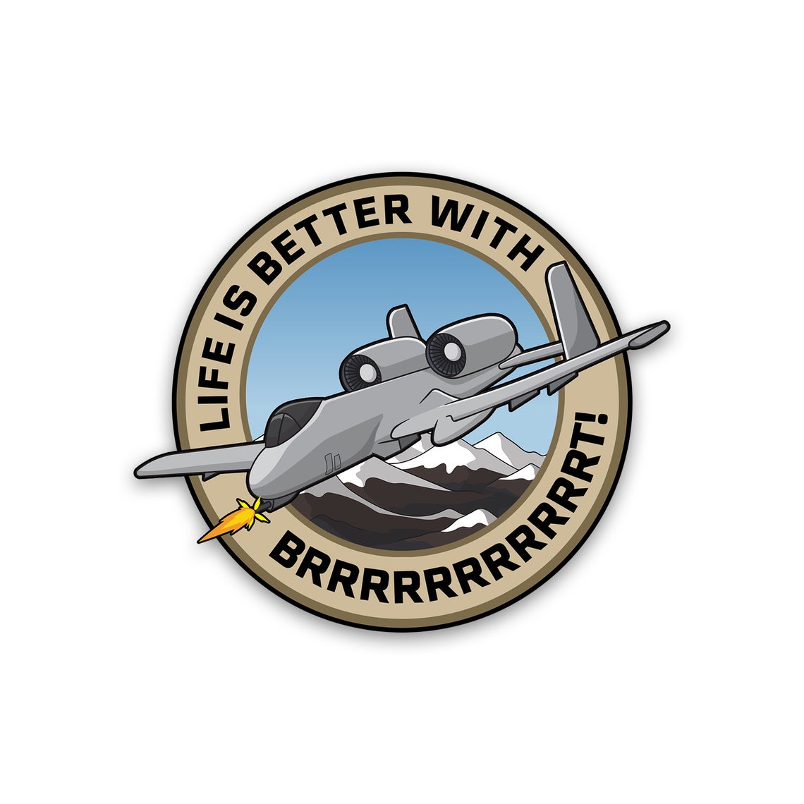 A10 Warthog Sticker, Military Plane Sticker, Jet Sticker, Funny ...