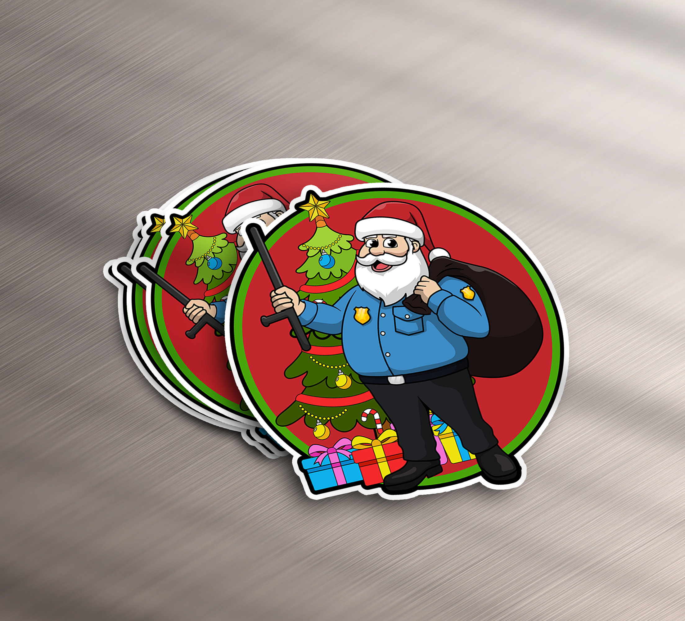 Santa Clause Police Sticker, Funny Police Sticker, Funny Law ...