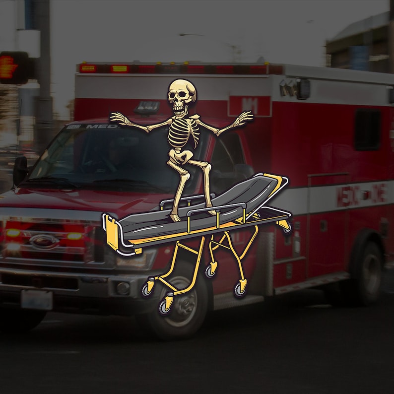 Surfin' the Stretcher, EMS and Paramedic Sticker, Emergency Medical ...
