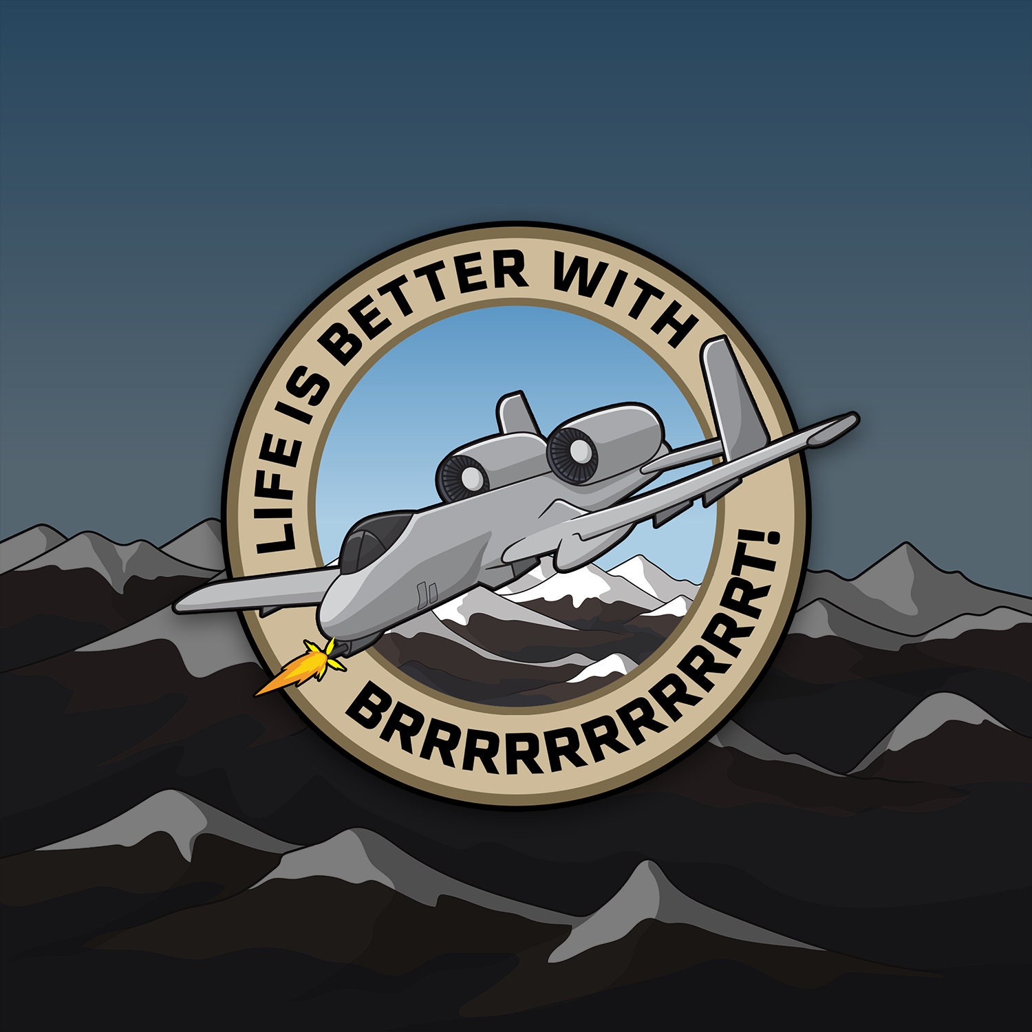 A10 Warthog Sticker, Military Plane Sticker, Jet Sticker, Funny ...