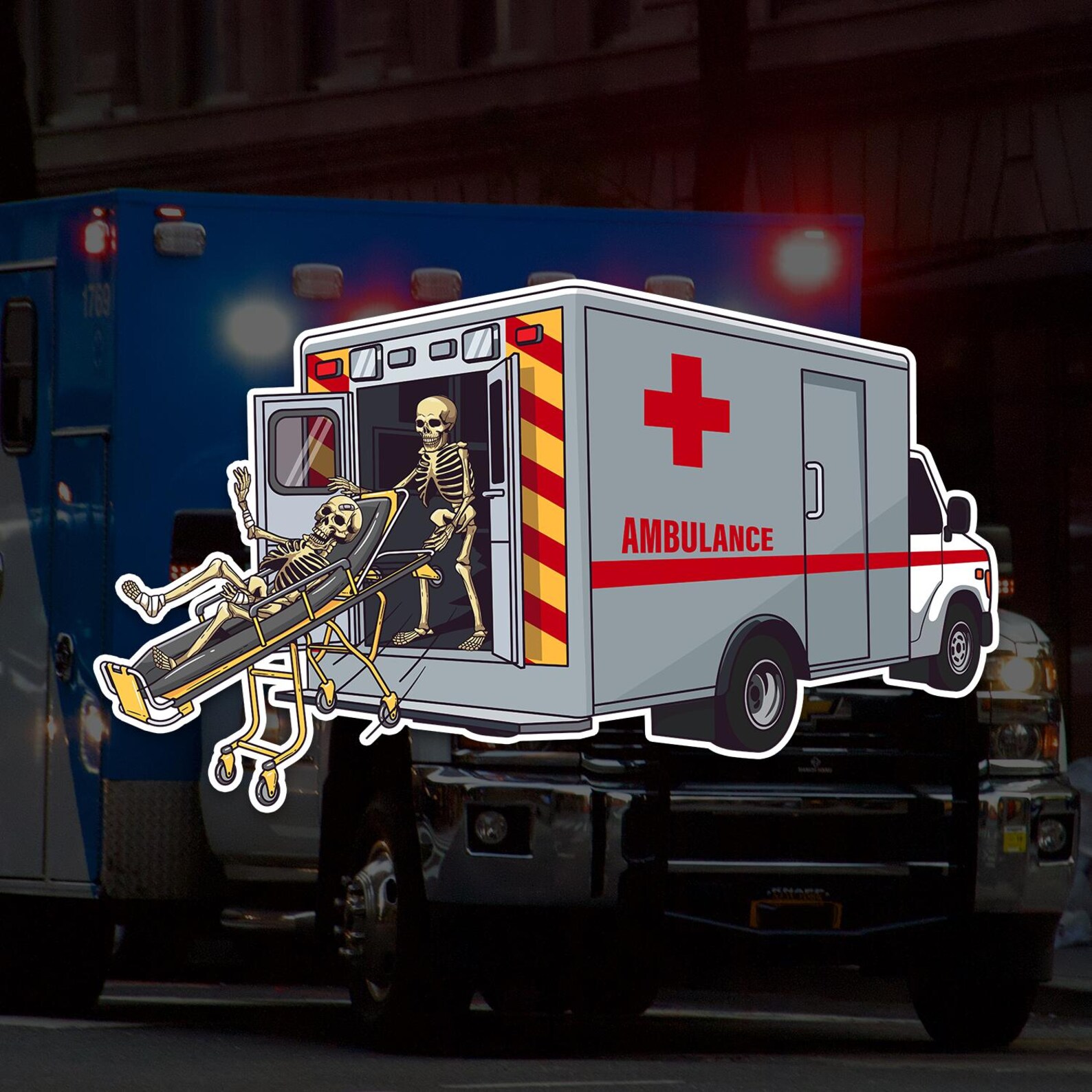 Treat Em and Yeet Em EMS and Paramedic Sticker, Emergency Medical ...
