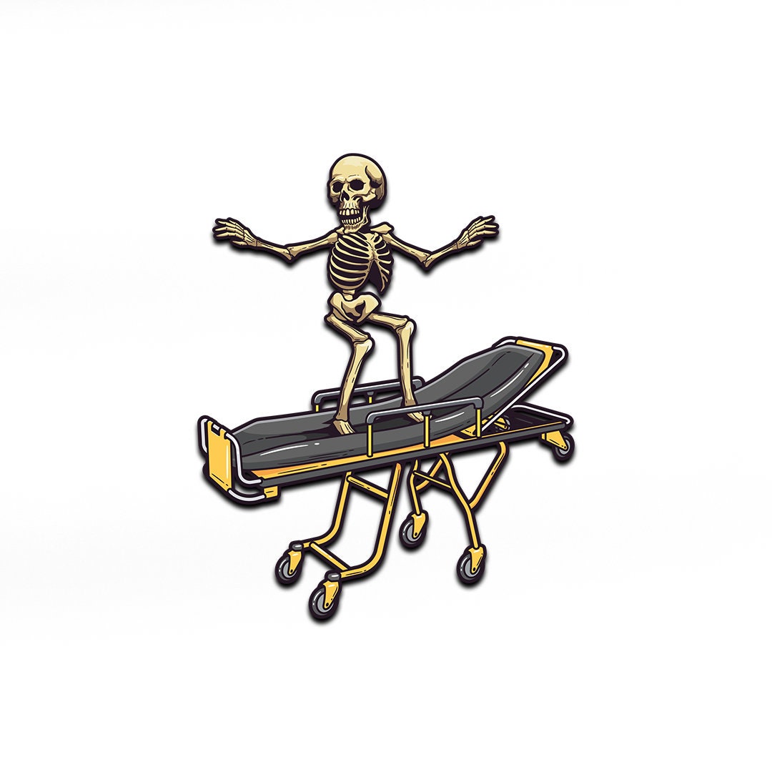 Surfin' the Stretcher, EMS and Paramedic Sticker, Emergency Medical ...