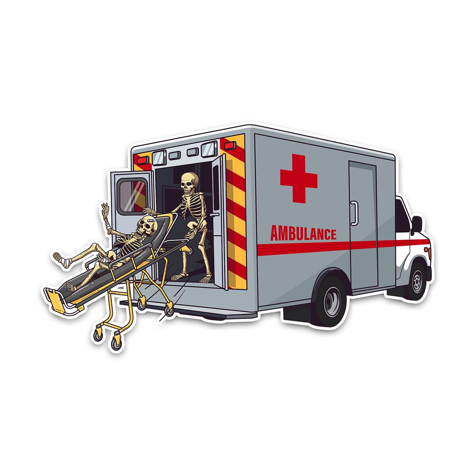 Treat Em and Yeet Em EMS and Paramedic Sticker, Emergency Medical ...