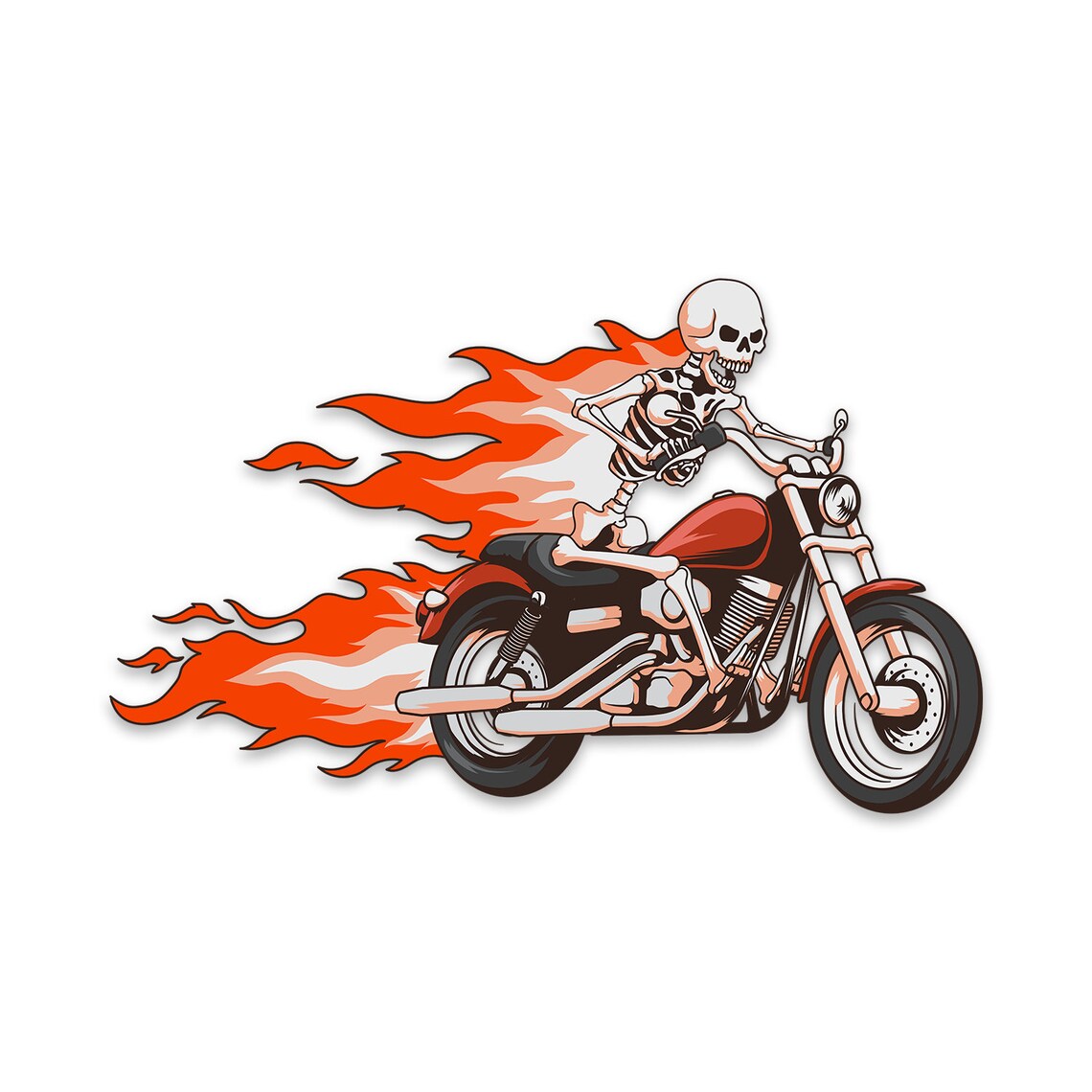 Skeleton Motorcycle Rider, Funny Motorcycle Sticker, Cool Motorcycle ...