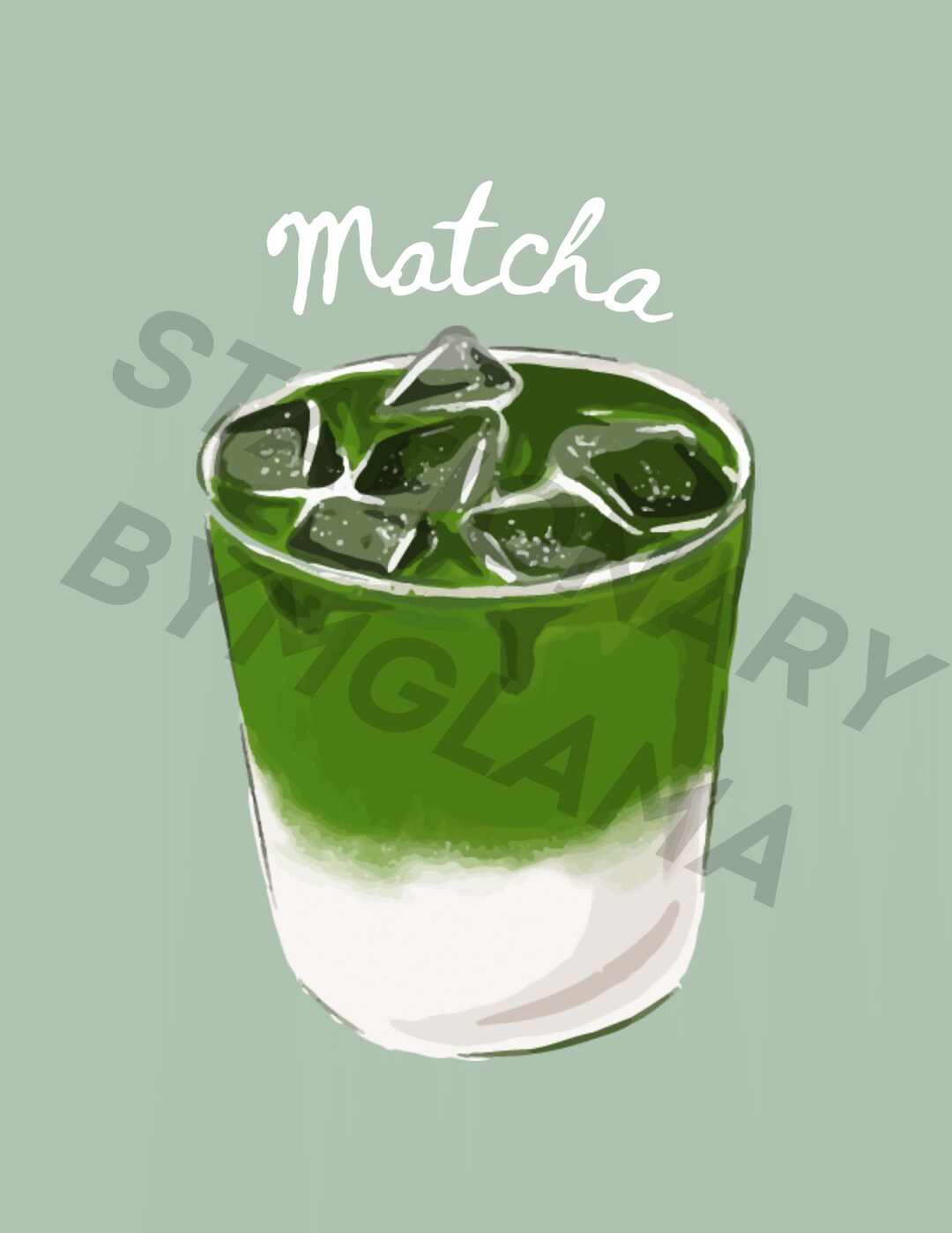 Matcha Wall Art, Printable PDF, Instant Download, Coffee, Latte ...