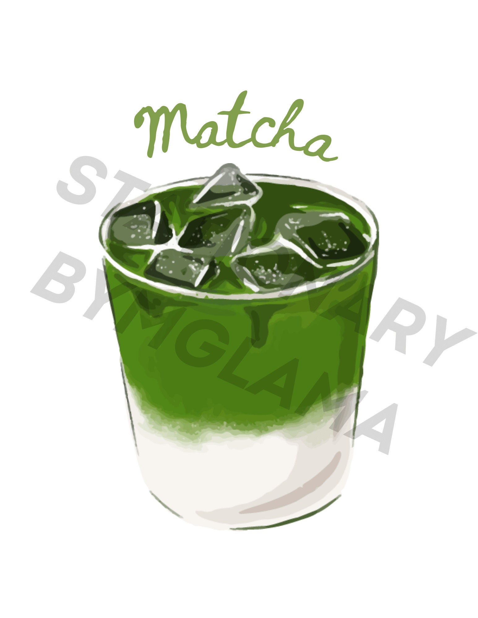 Matcha Wall Art, Printable PDF, Instant Download, Coffee, Latte ...