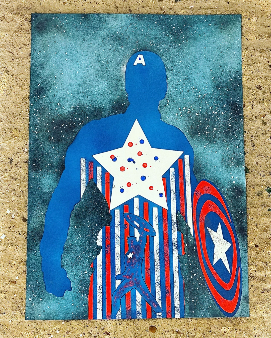 Captain America Spray Paint A2 Print - Etsy