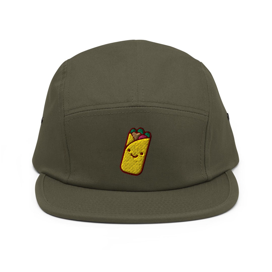 Cute Burrito Embroidered 5 Panel Camper Cap - Pure Cotton Comfortable ...