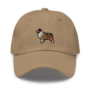 Australian Shepherd Dog Embroidered Dad Cap: Chino Cotton Twill ...